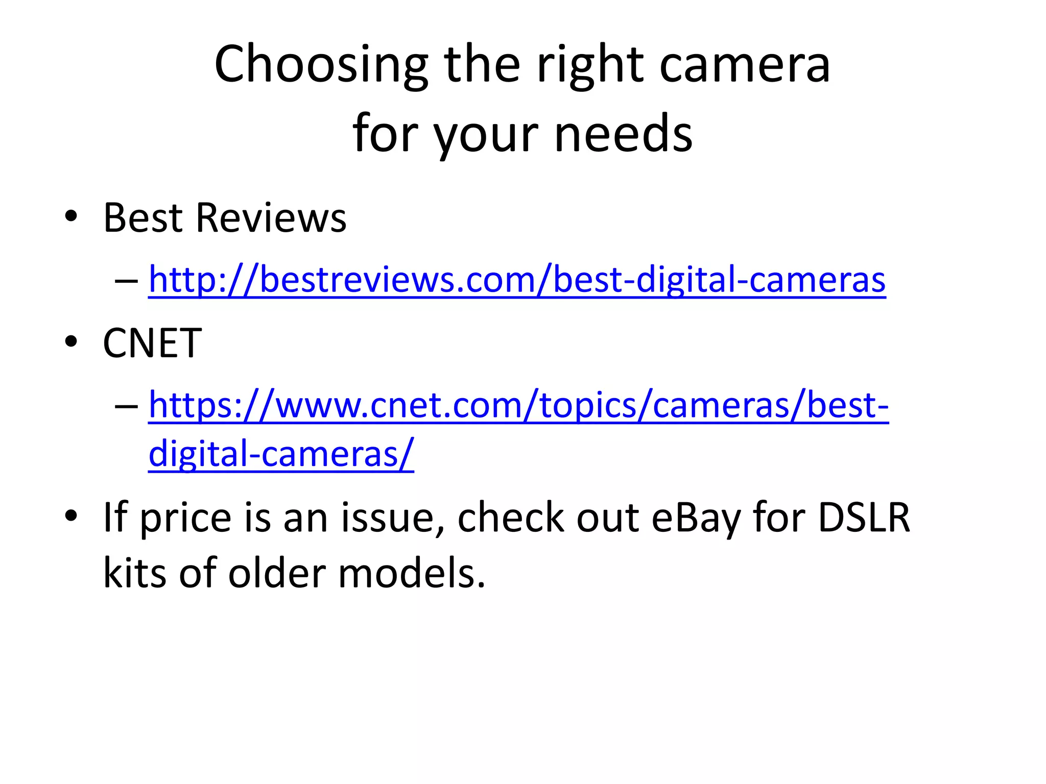 Digital Photography and Editing Basics | PPT