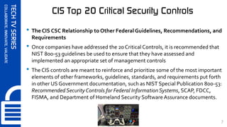 SynerComm's Tech TV series CIS Top 20 Critical Security Controls #1 | PPT