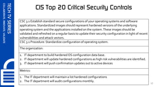 SynerComm's Tech TV series CIS Top 20 Critical Security Controls #3 | PPT