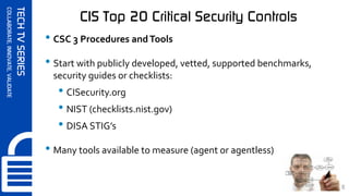 SynerComm's Tech TV series CIS Top 20 Critical Security Controls #3 | PDF