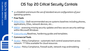SynerComm's Tech TV series CIS Top 20 Critical Security Controls #3 | PPT
