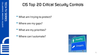 SynerComm's Tech TV series CIS Top 20 Critical Security Controls #3 | PPT