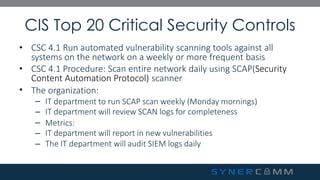 SynerComm's Tech TV series CIS Top 20 Critical Security Controls #4 | PDF