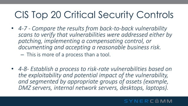 SynerComm's Tech TV series CIS Top 20 Critical Security Controls #4 | PDF