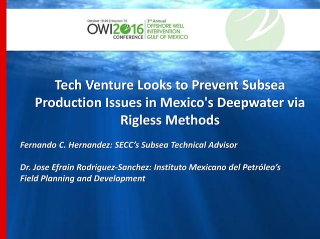 Tech Venture Looks to Prevent Subsea Production Issues in Mexico's ...