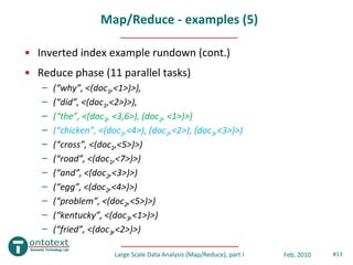 Large Scale Data Analysis with Map/Reduce, part I | PDF