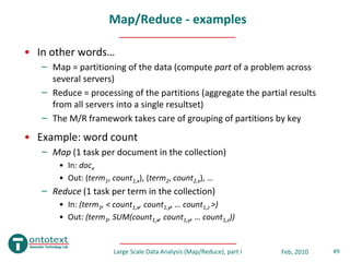 Large Scale Data Analysis with Map/Reduce, part I | PDF