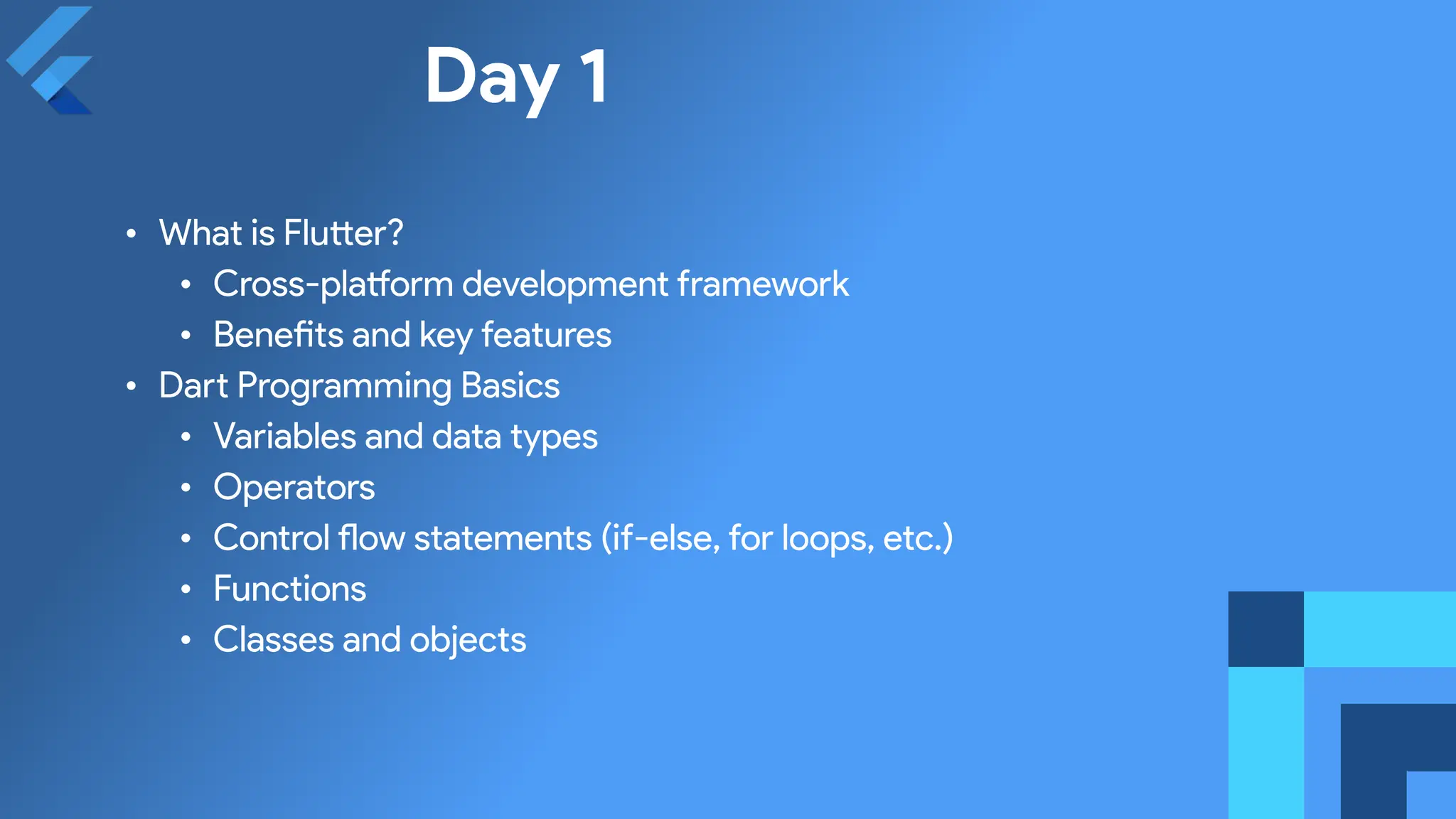 Tech Winter Break Android Flutter session | PPT