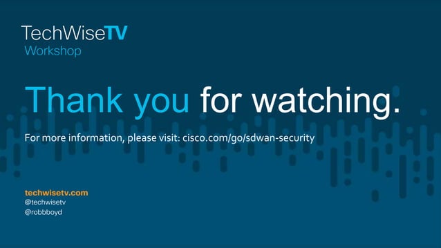TechWiseTV Workshop: SD-WAN Security | PPT