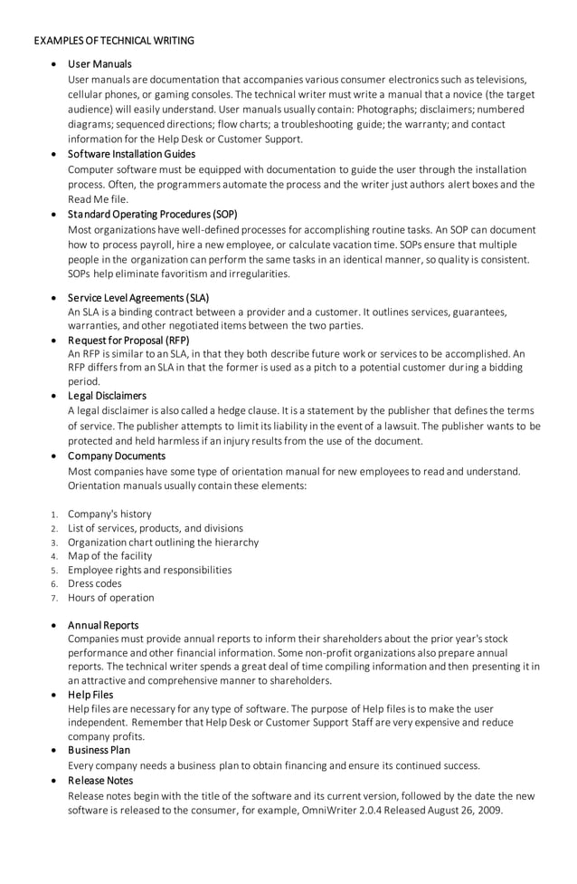 Technical writing examples | PDF