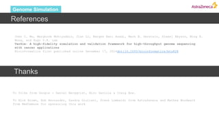 Genome Simulation & Applications: Use of Managed Distributed Compute Infrastructure | PPT