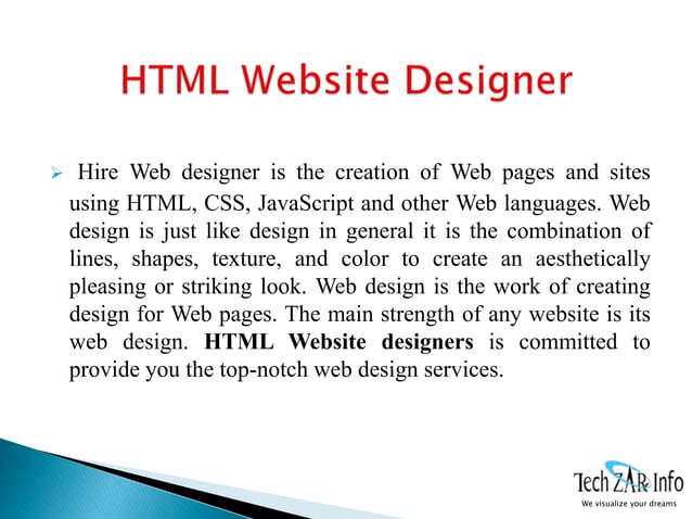 TechZarInfo web design and development | PPT