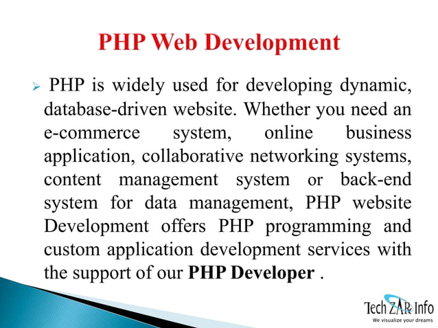 TechZarInfo web design and development | PPT
