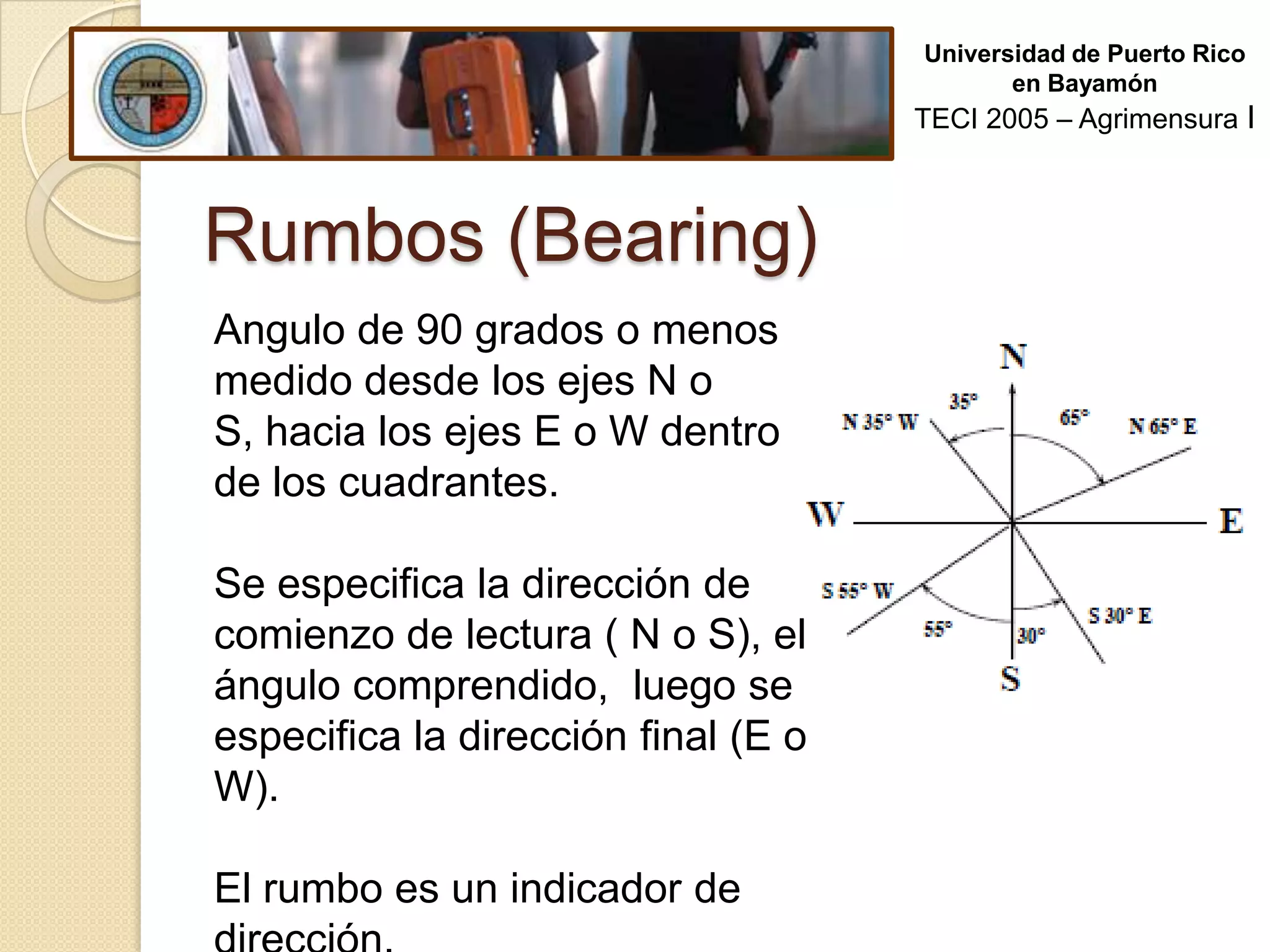 Rumbo y azimuto | PPTX