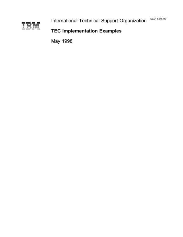 Tec implementation examples sg245216 | PDF