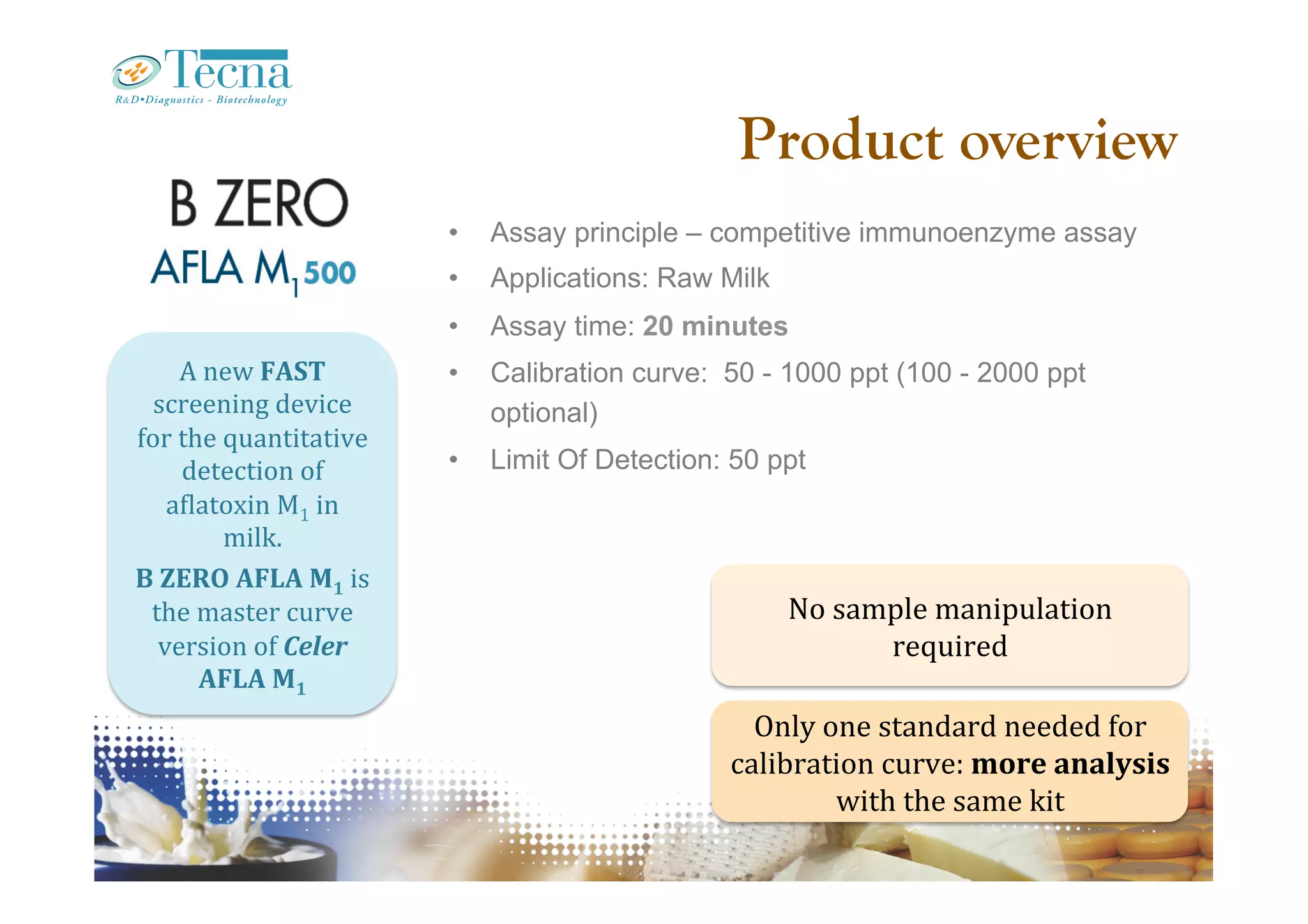 Aflatoxin M1 in milk and dairy products screening tools | PPTX