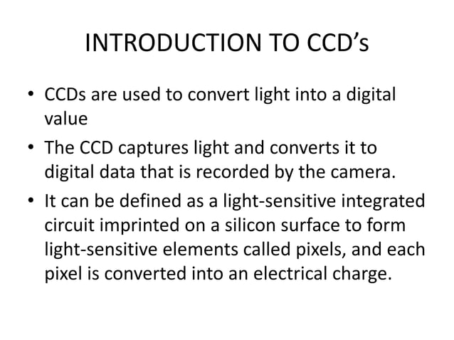 CHARGE COUPLED DEVICES | PPTX