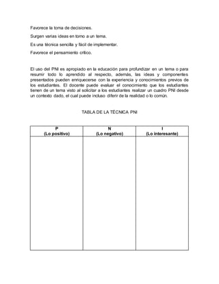 Tecnica pni | DOCX