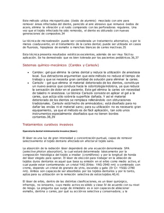 Tecnicas actuales utilizadas en el tratamiento de caries dental | DOCX