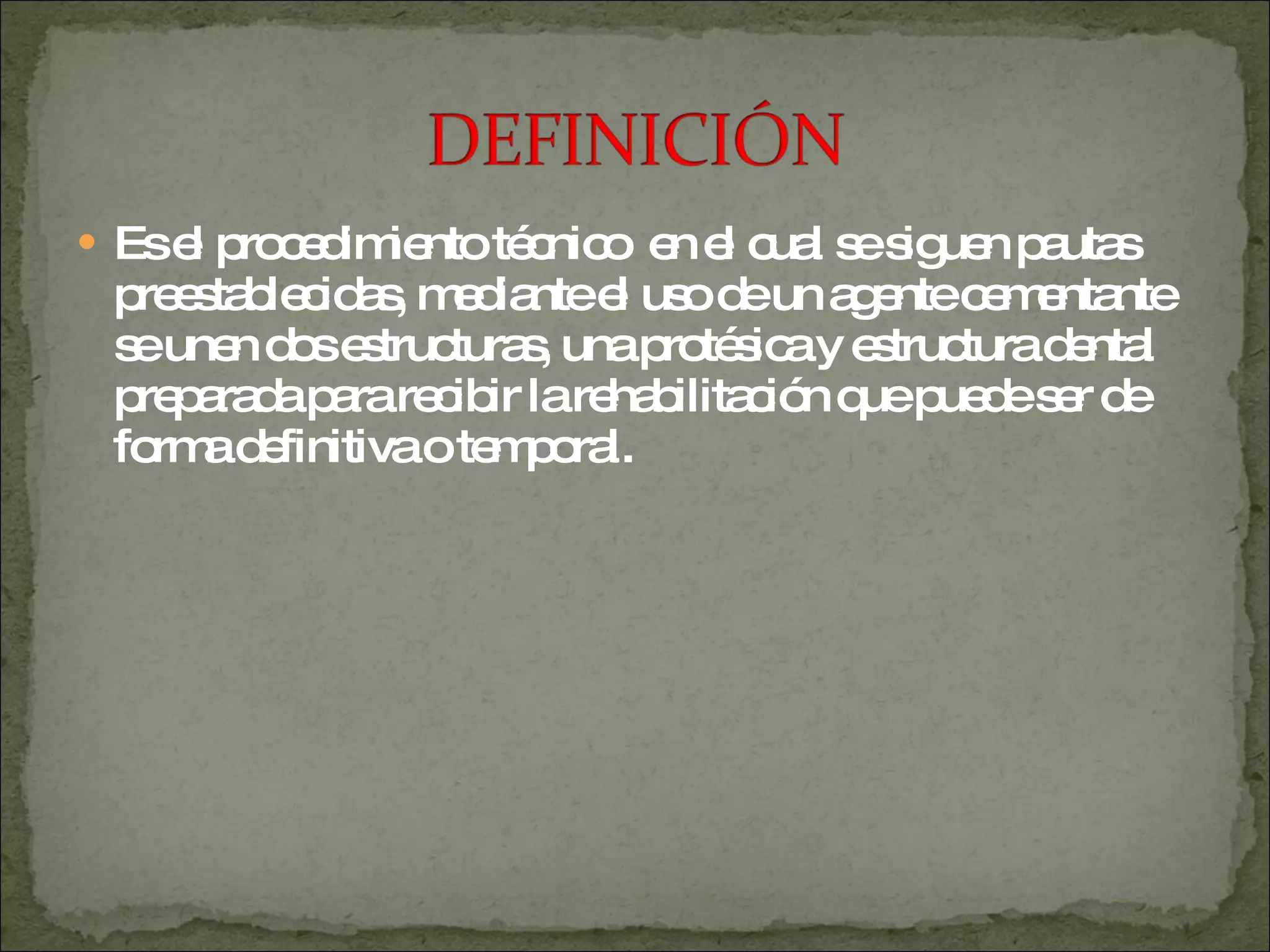 Tecnicas De Cementacion Y Su Comportamiento Biomecanico | PPT