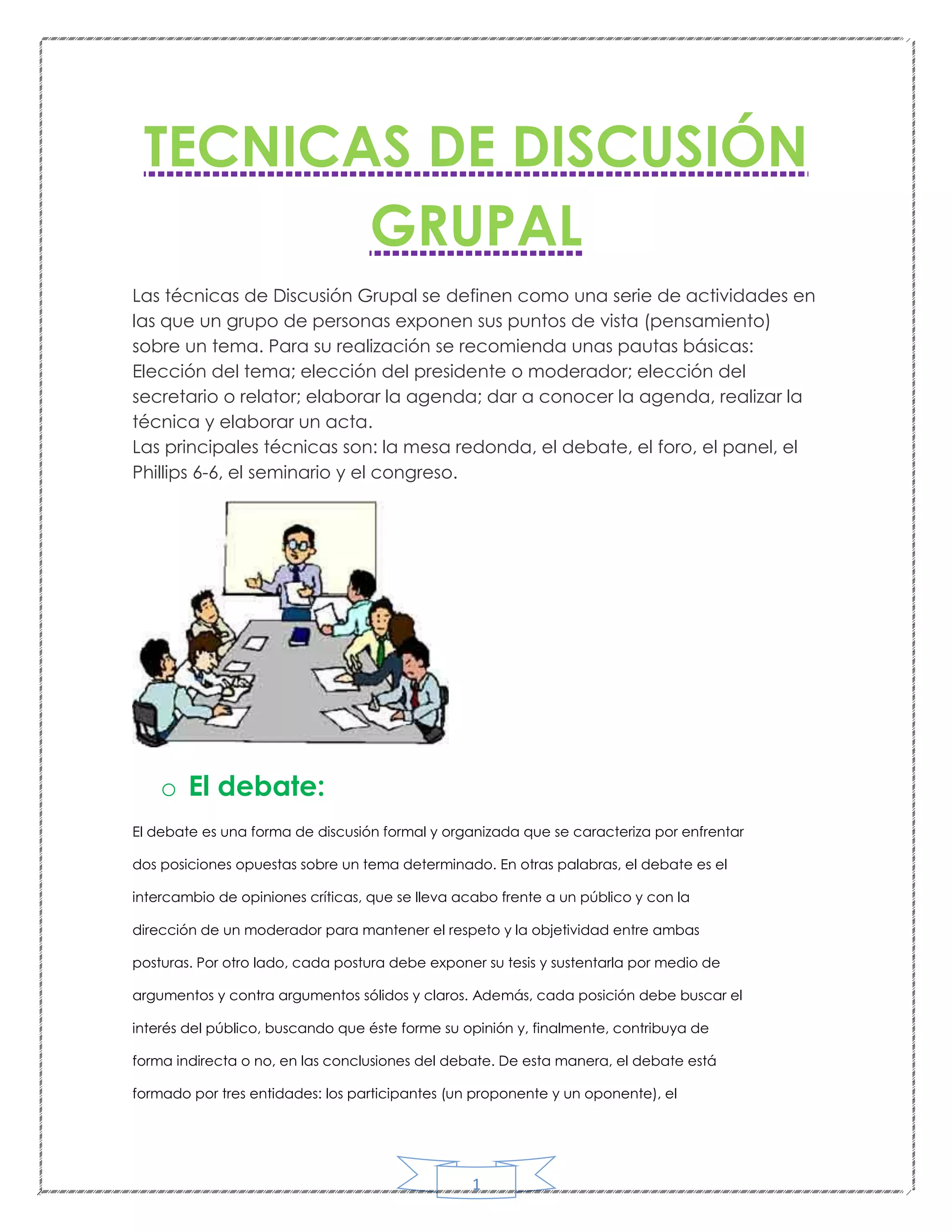 Tecnicas de discusión grupal | PDF