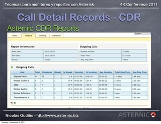 Tecnicas monitoreo reportes con Asterisk | PPT