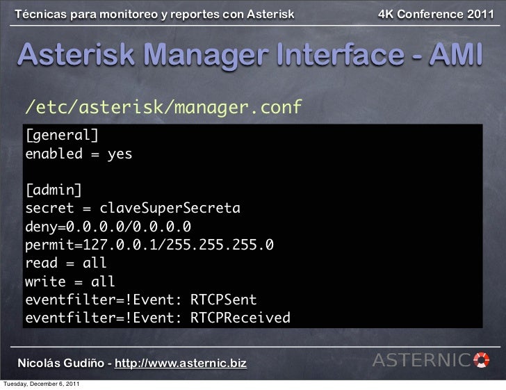 Tecnicas monitoreo reportes con Asterisk