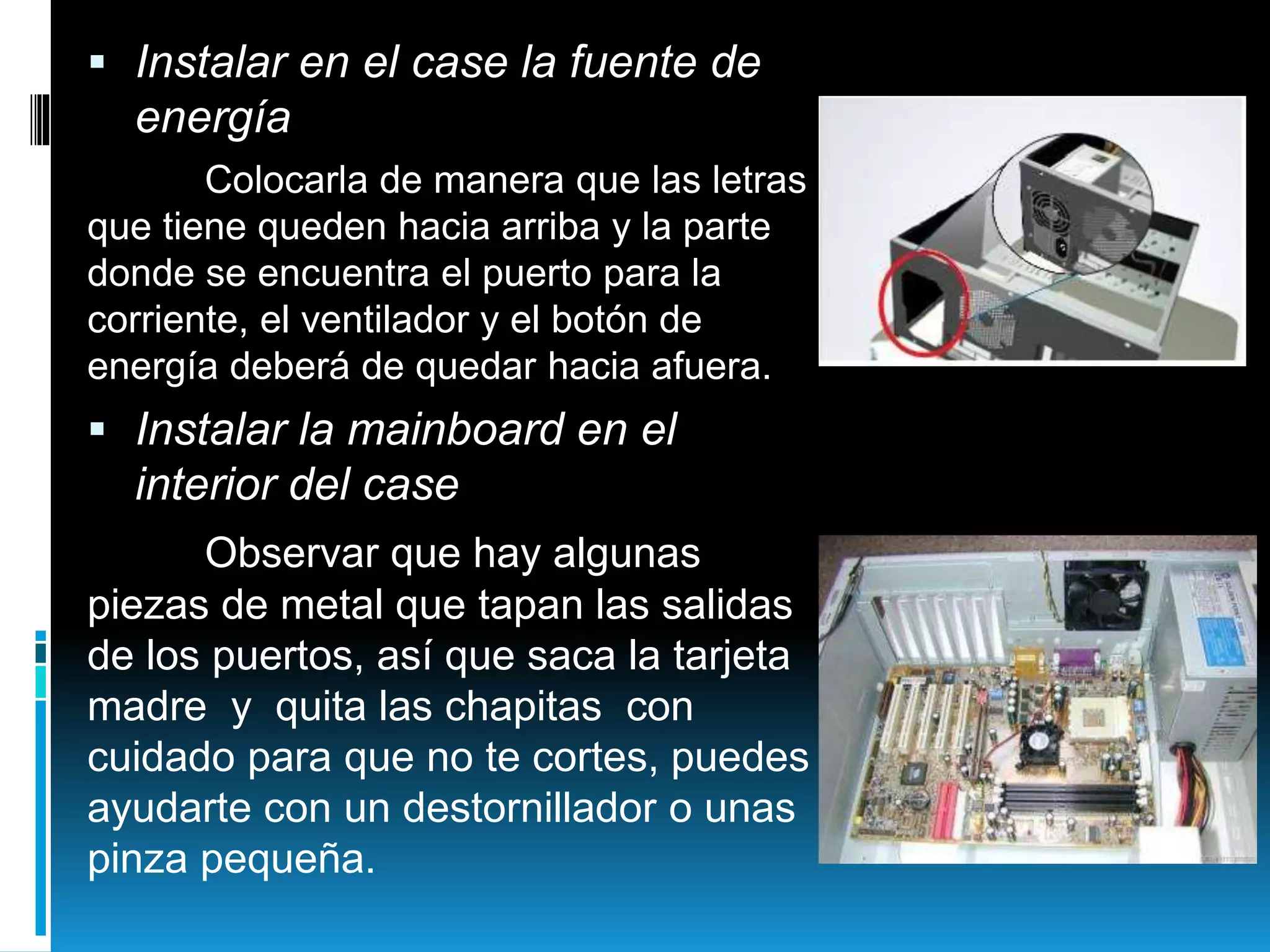 Tecnicas para ensamblar un computador. | PPT