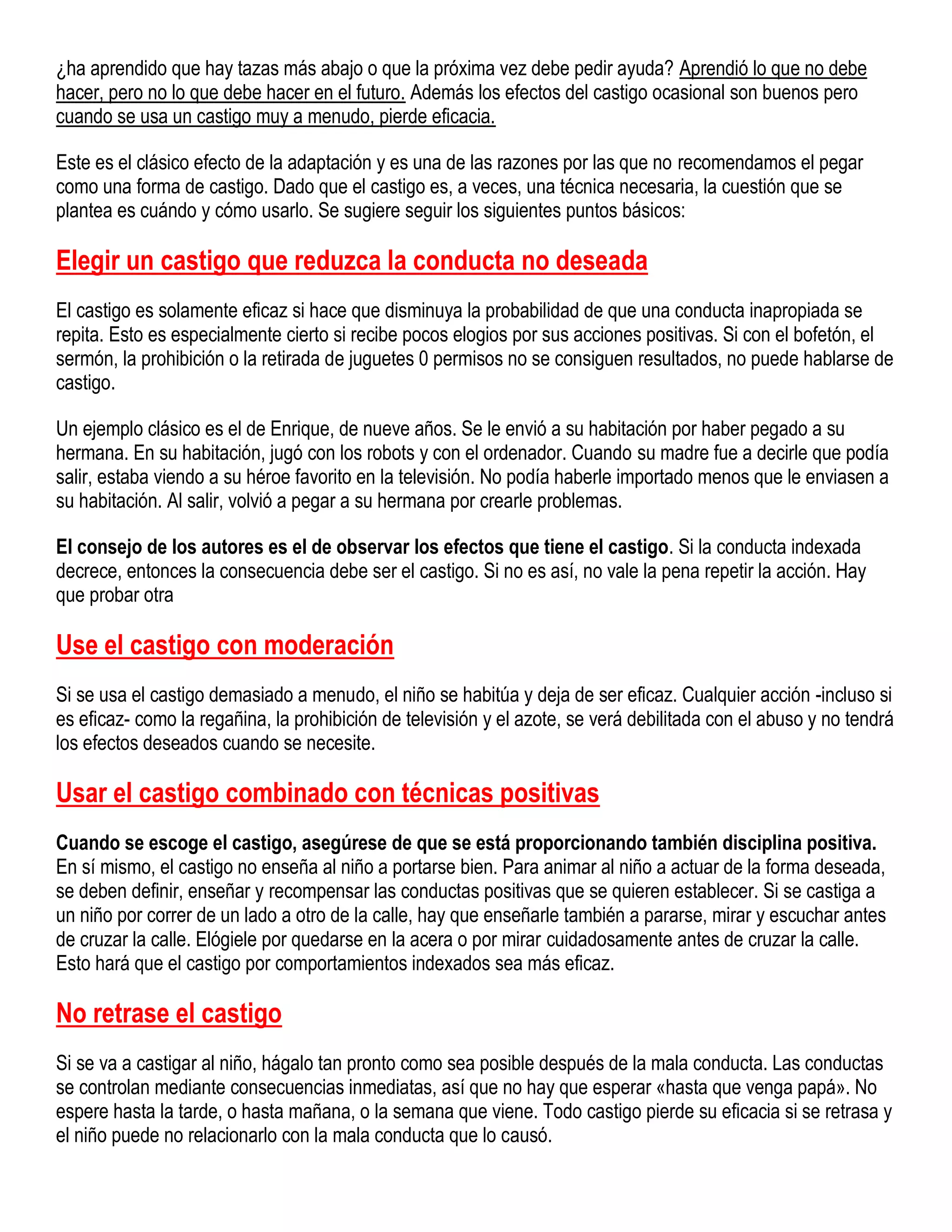 Tecnicas para la disciplina en el hogar | DOCX