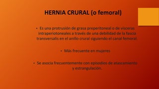 Tecnicas quirurgicas inguinal. Hernia crural..pptx