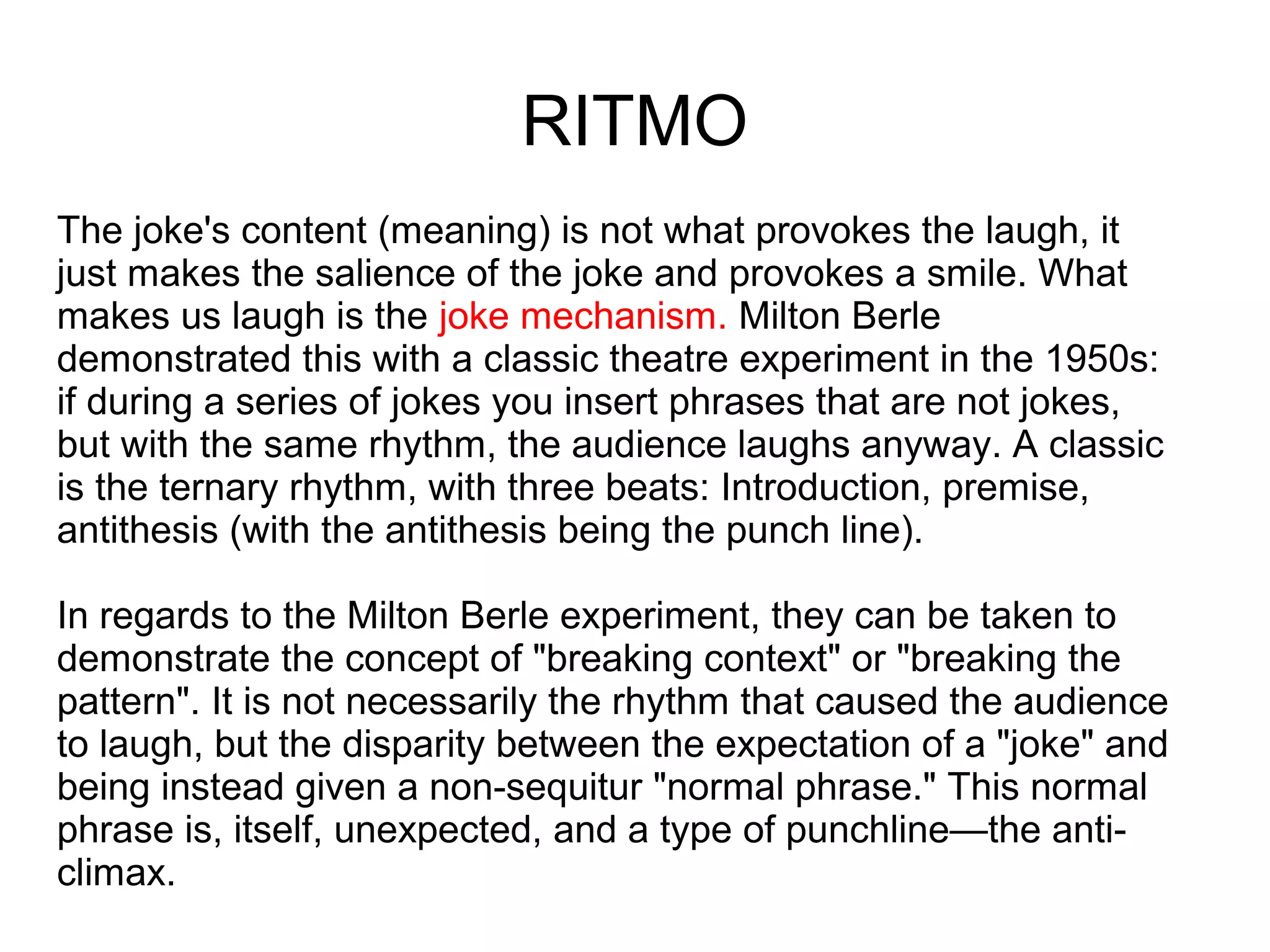 Tecniche di comicità | PPT