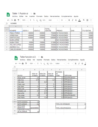 Función Si en Tecnologia | DOCX