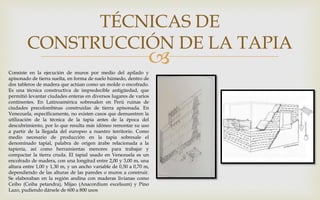 Technological de la construction colonial en Venezuela | PDF
