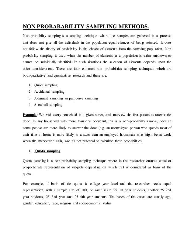 non probability sampling