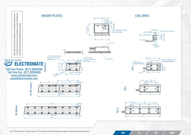 Tecnotion Iron Core and Ironless Linear Motor Series | PPT