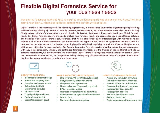 Tecomex Forensics Brochure 2014 | PPT