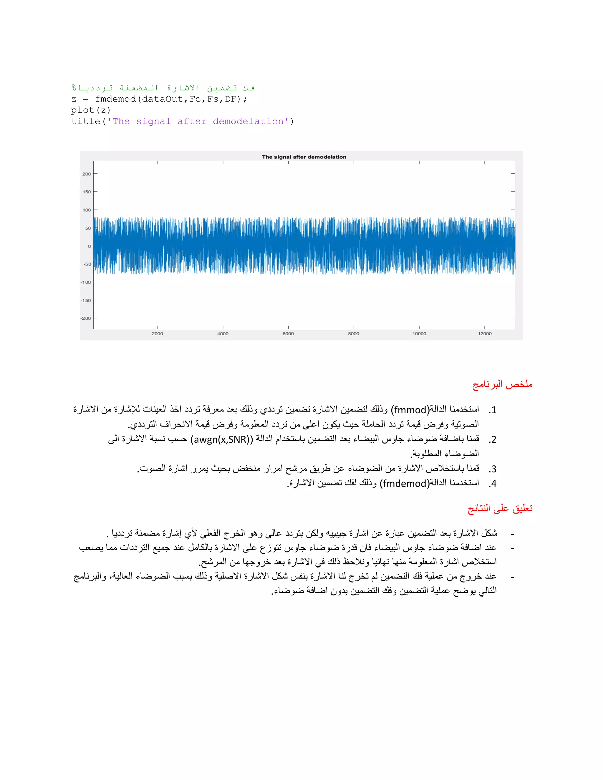 Frequency Modulation for a voice signal by using matlab | PDF