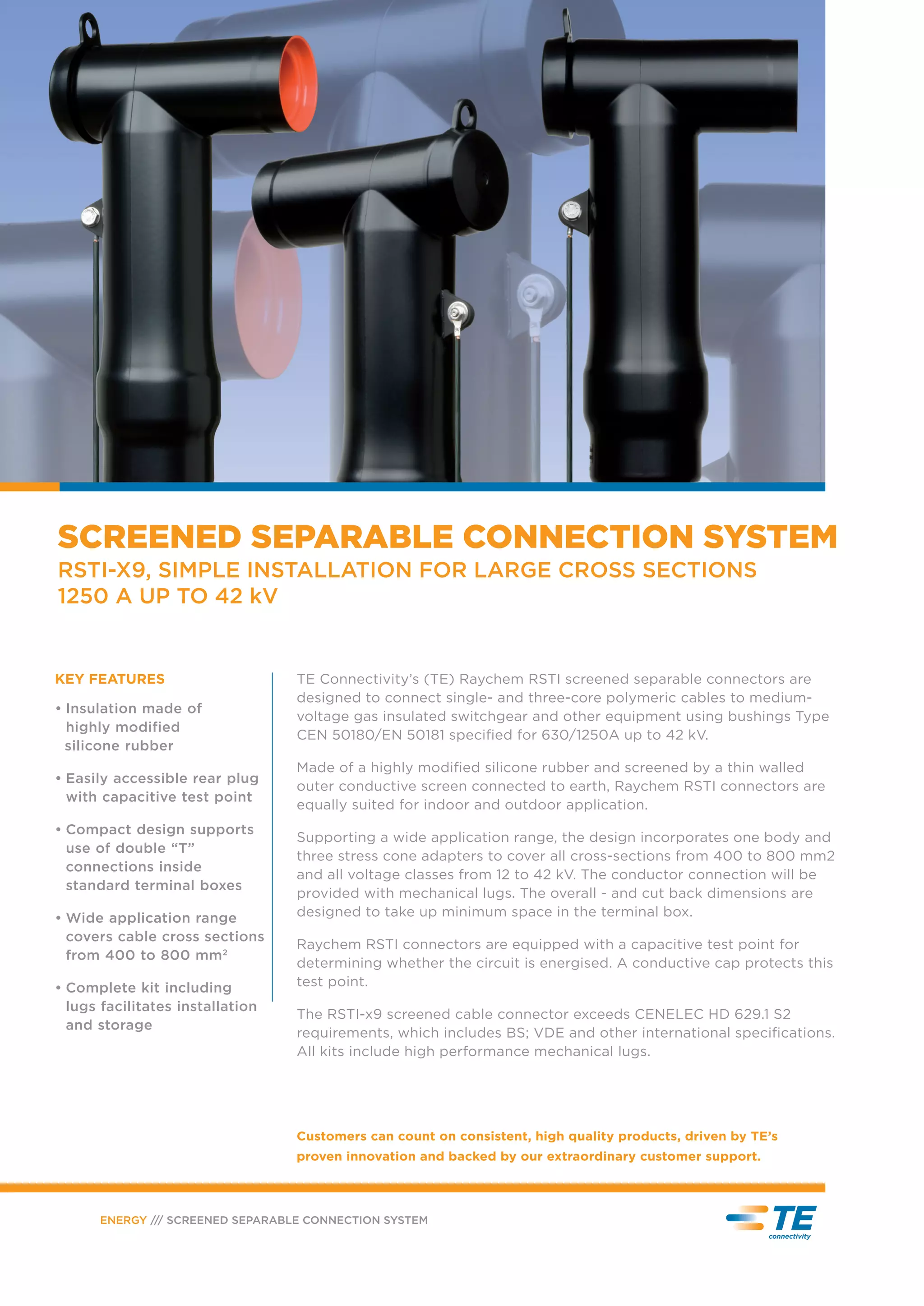 TE Connectivity Tyco Screened Separable Connectors (Raychem RSTI) | PDF