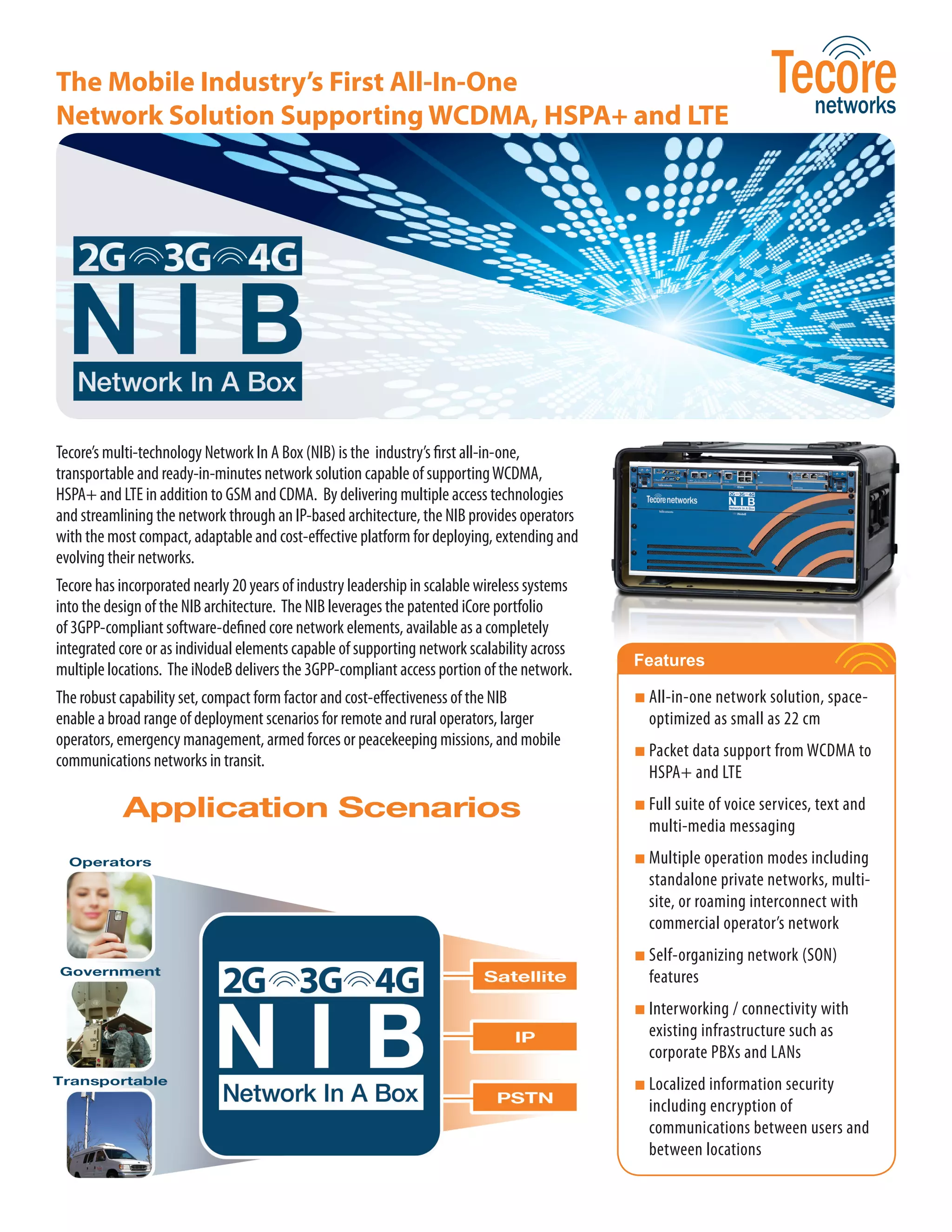 Tecore networks datasheet-2g-3g-4g-networkinabox | PDF