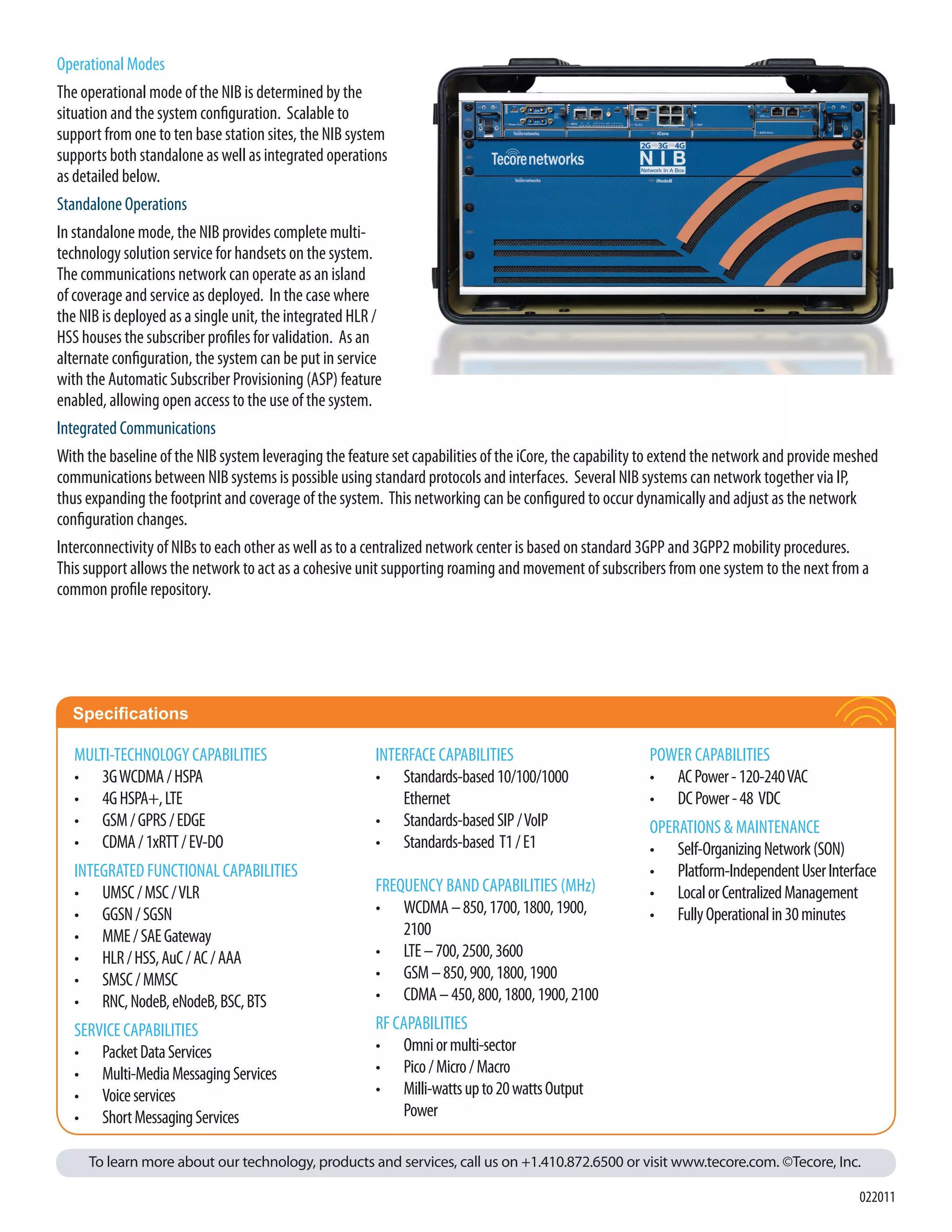 Tecore networks datasheet-2g-3g-4g-networkinabox | PDF
