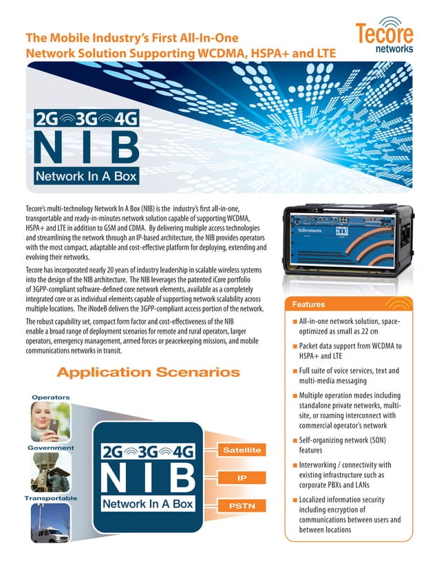 Tecore networks datasheet-2g-3g-4g-networkinabox | PDF