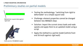 Tecosim research project: Reducing calculation times for crash models | PPT