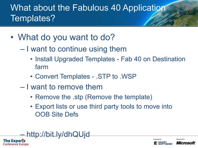 TEC2010 SharePoint 2010 Upgrade | PPTX | Operating Systems | Computer Software and Applications