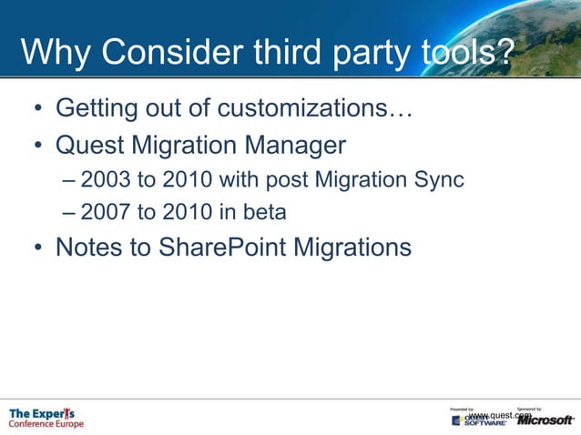 TEC2010 SharePoint 2010 Upgrade | PPT