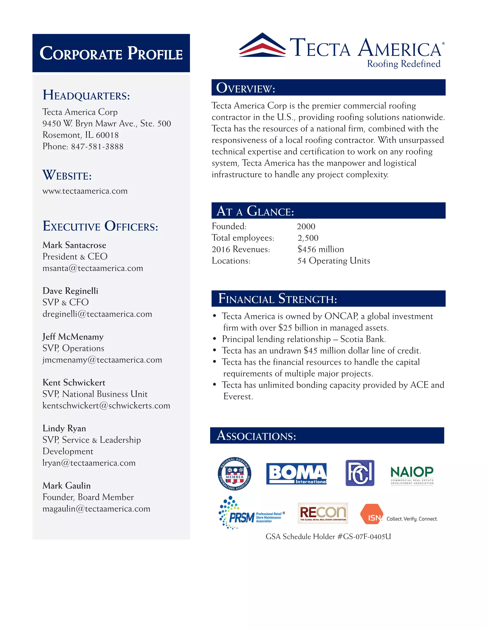 Tecta America Corporate Profile 2017 | PDF