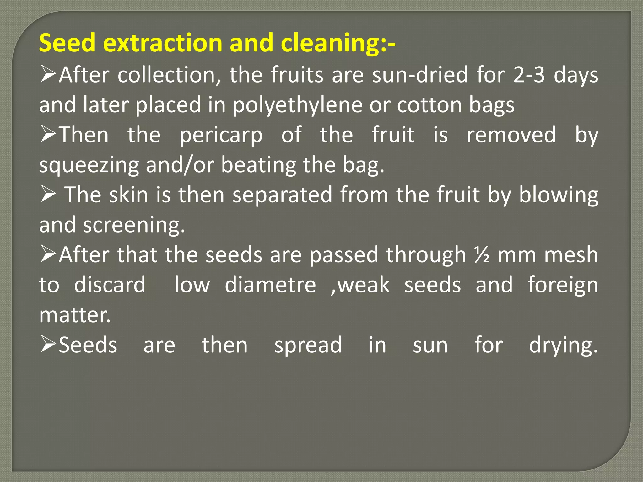 Tectona grandis , seed collection and their treatment | PPTX