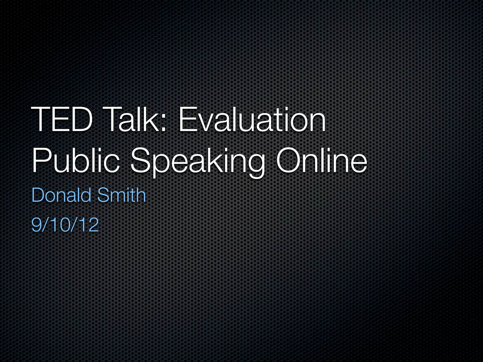 Ted Talk Eval. | PPT