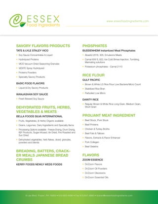 Essex Food Ingredients Product List | PDF