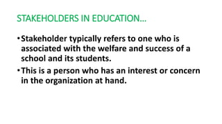 TED 903 C STAKEHOLDERS IN CURRICLUM IN EDUCATION - MARCH 2024.pptx