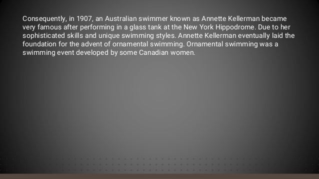 The History of Synchronized Swimming | PPTX